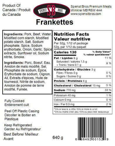 Frankettes & Smokies - Spenst Bros. Premium Meats
