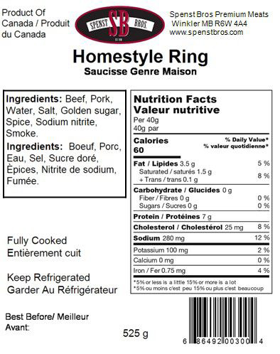 Homestyle Ring (Beef Ring) - Spenst Bros. Premium Meats